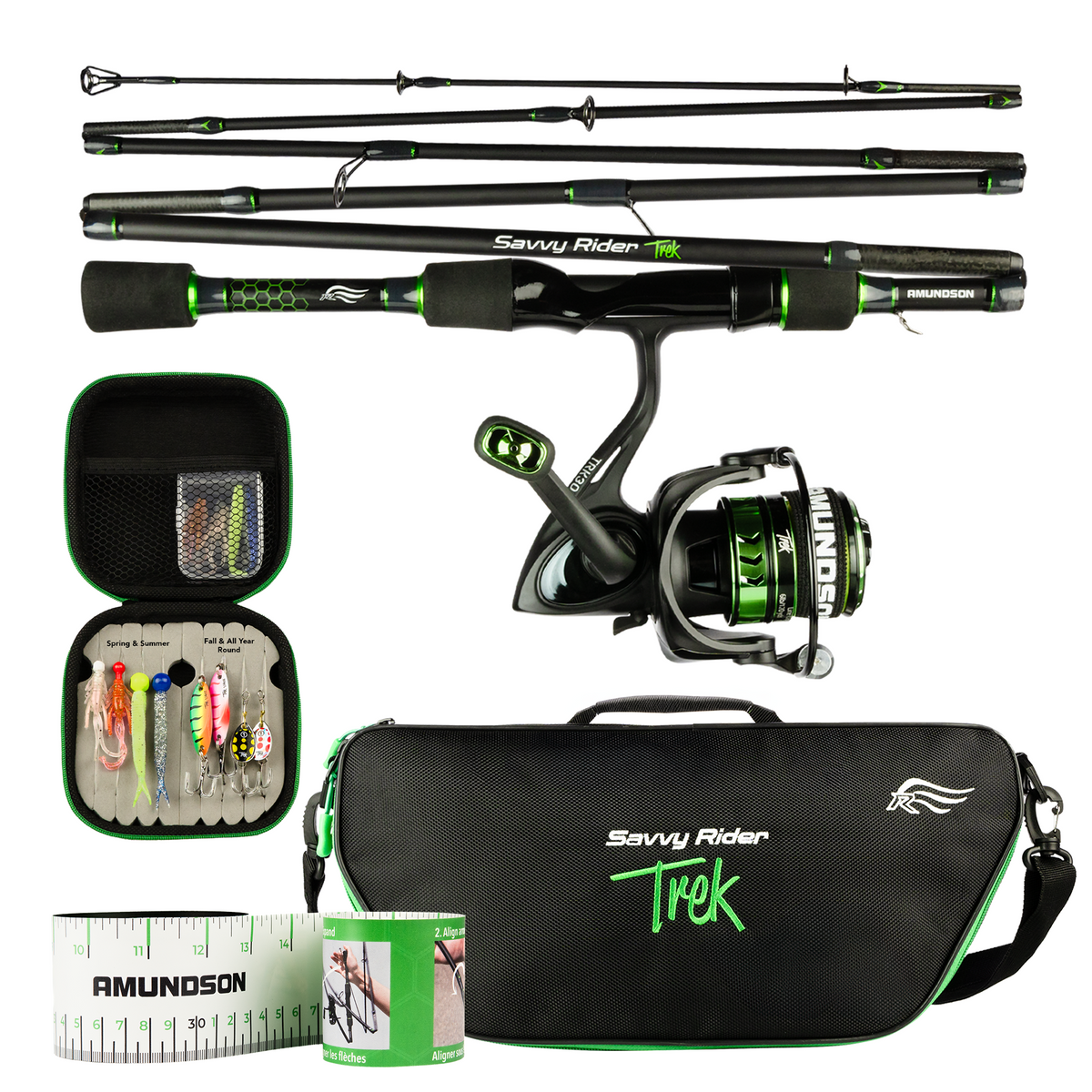 Savvy Rider Trek Folding Fishing Rod Combo (All-in-One Fishing Kit ...